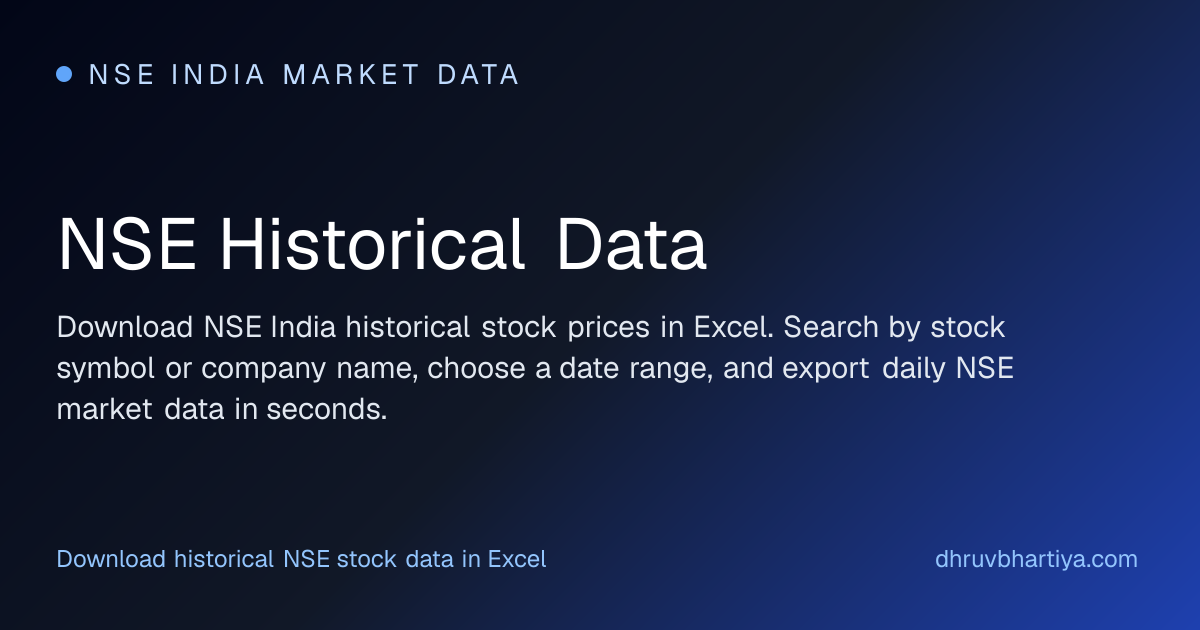 Download NSE Historical Stock Data in Excel | NSE Historical Data